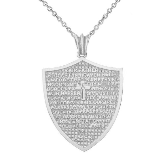 Element Shine | Jewelry | 4k Gold Lords Prayer Shield Medallion Pendant ...